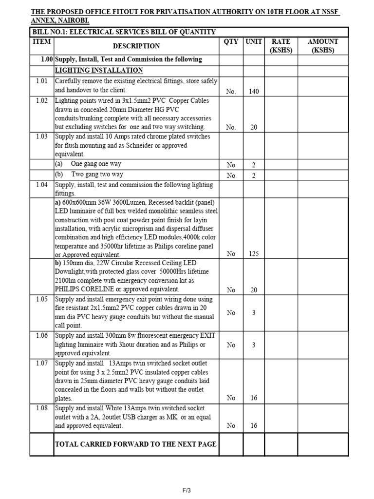 Tender | PDF | Electrical Wiring | Lighting