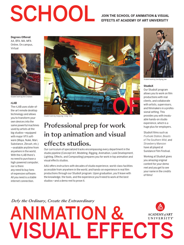 School of Animation and Visual Effects Program Brochure | PDF | Animation