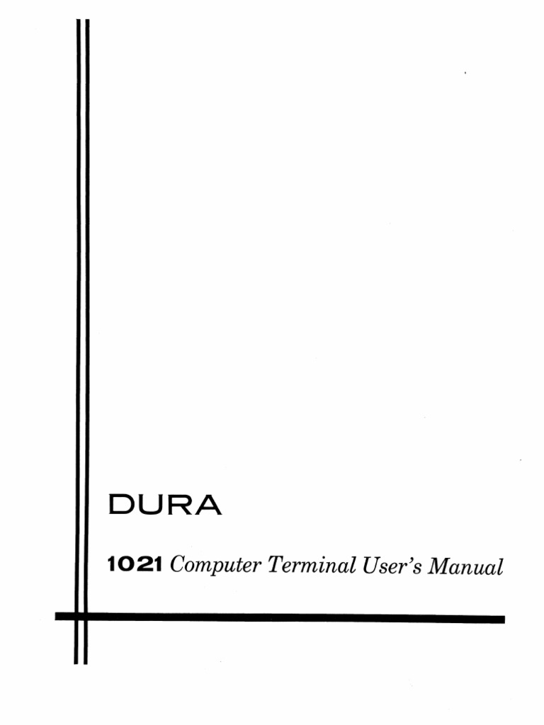 Dura 1021 Computer Terminal Users Manual | PDF | Computer Keyboard | Computer Terminal