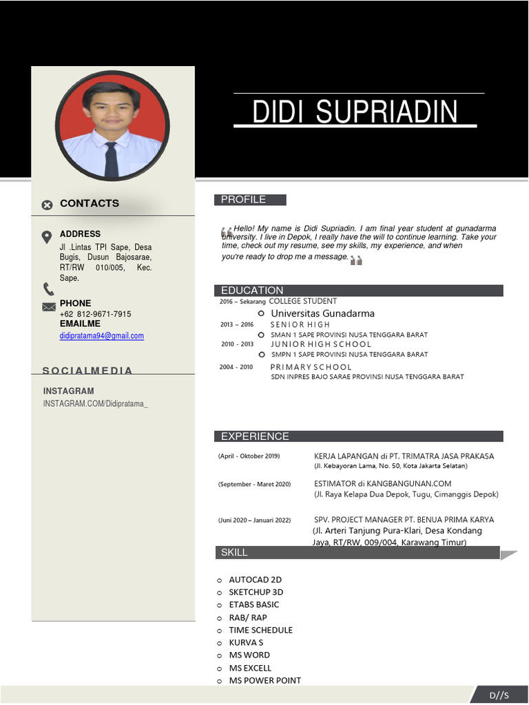 CV Didi Supriadin 1 | PDF
