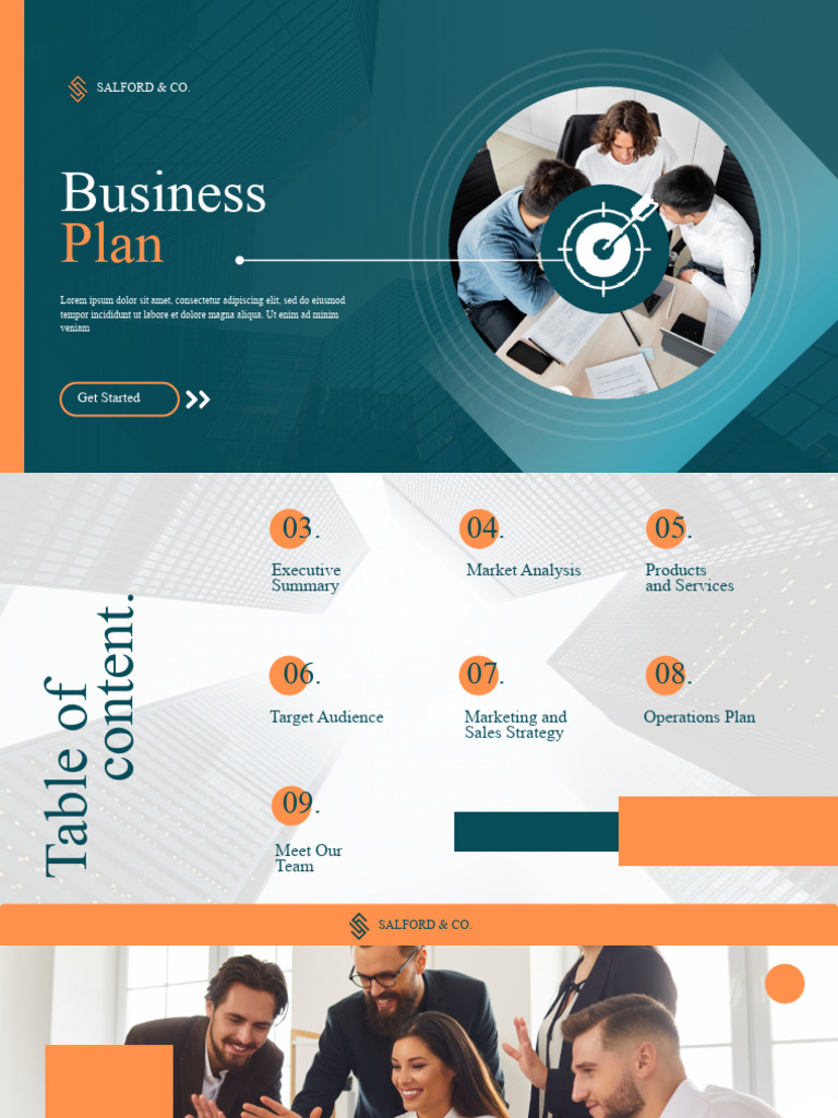 Green and Orange Modern Simple Professional Business Plan Presentation ...