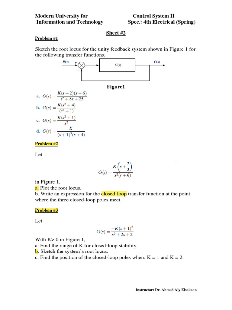 Root Locus Analysis for Control Systems | PDF
