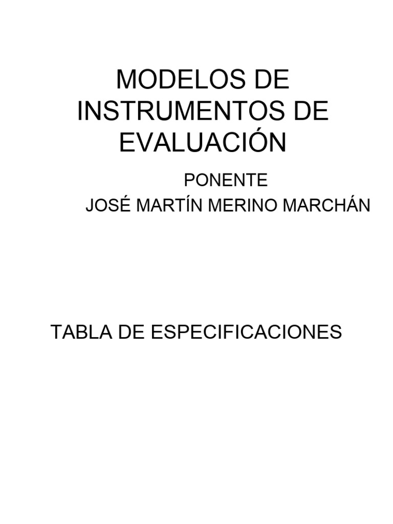 Modelos de Instrumentos de Evaluación | PDF | Evaluación