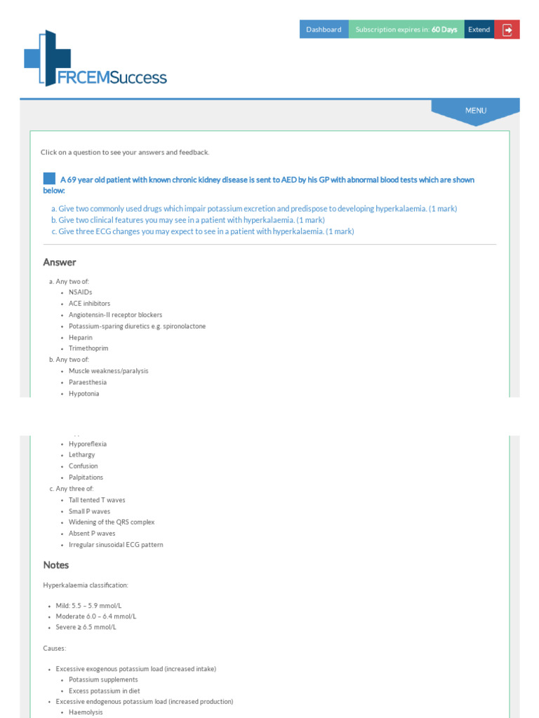 Renal - FRCEM Success | Download Free PDF | Urinary Tract Infection ...