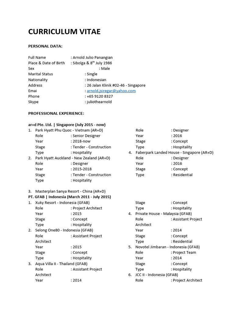 Resume 2020 - Arnold | PDF