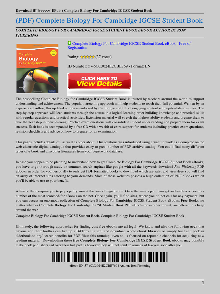 Complete Biology For Cambridge IGCSE Student Book | PDF | Amazon Kindle ...