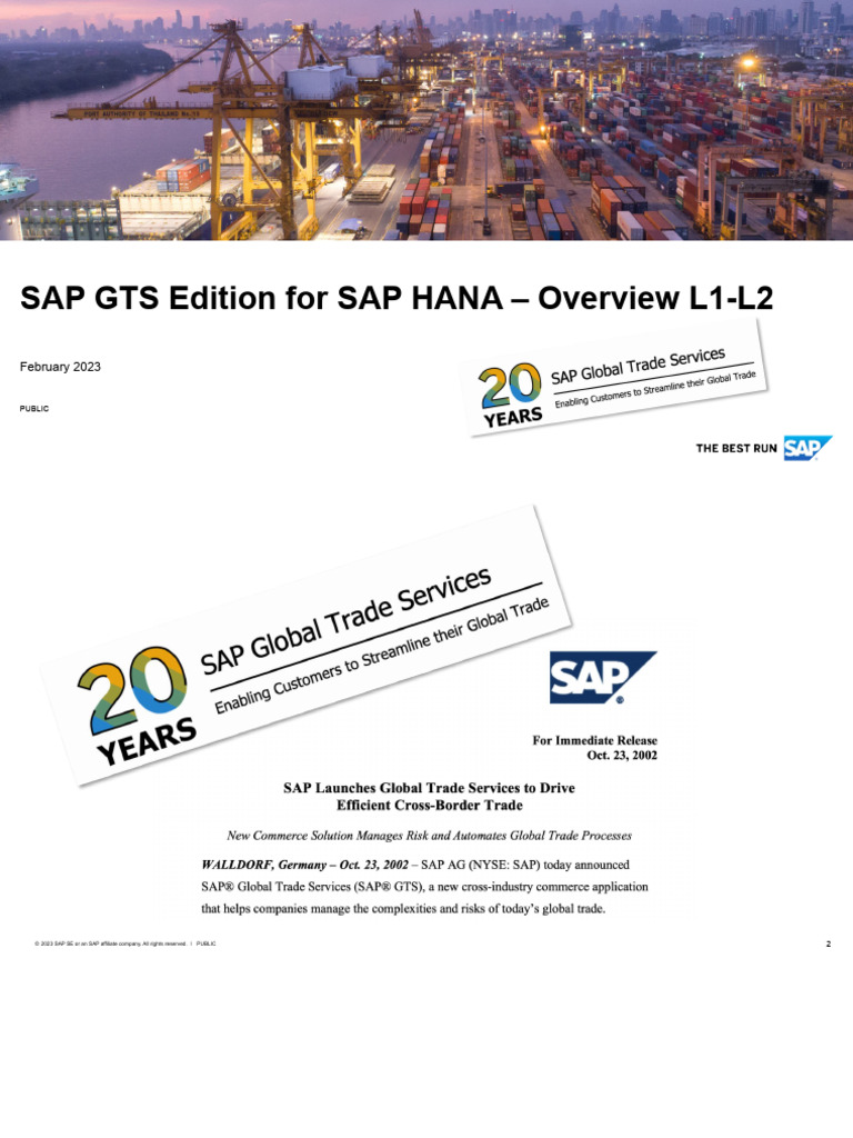 SAP GTS Overview L1-L2 | PDF | Customs | Usability
