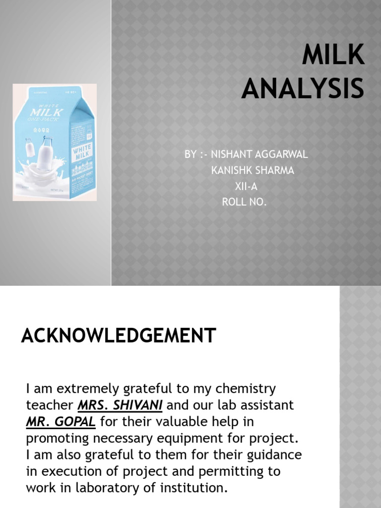 Milk Analysis | PDF | Taste | Milk