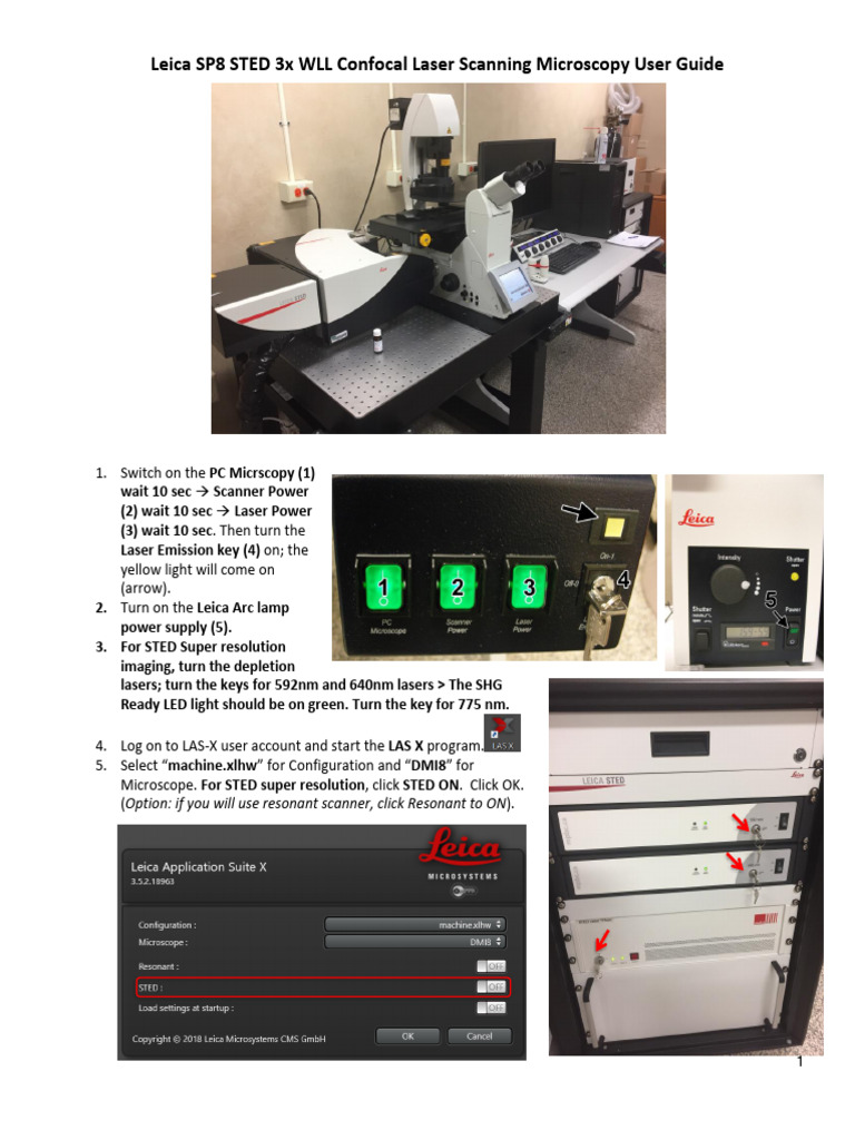 Leica SP8 STED Confocal Microscope User Guide | PDF | Confocal Microscopy | Microscopy