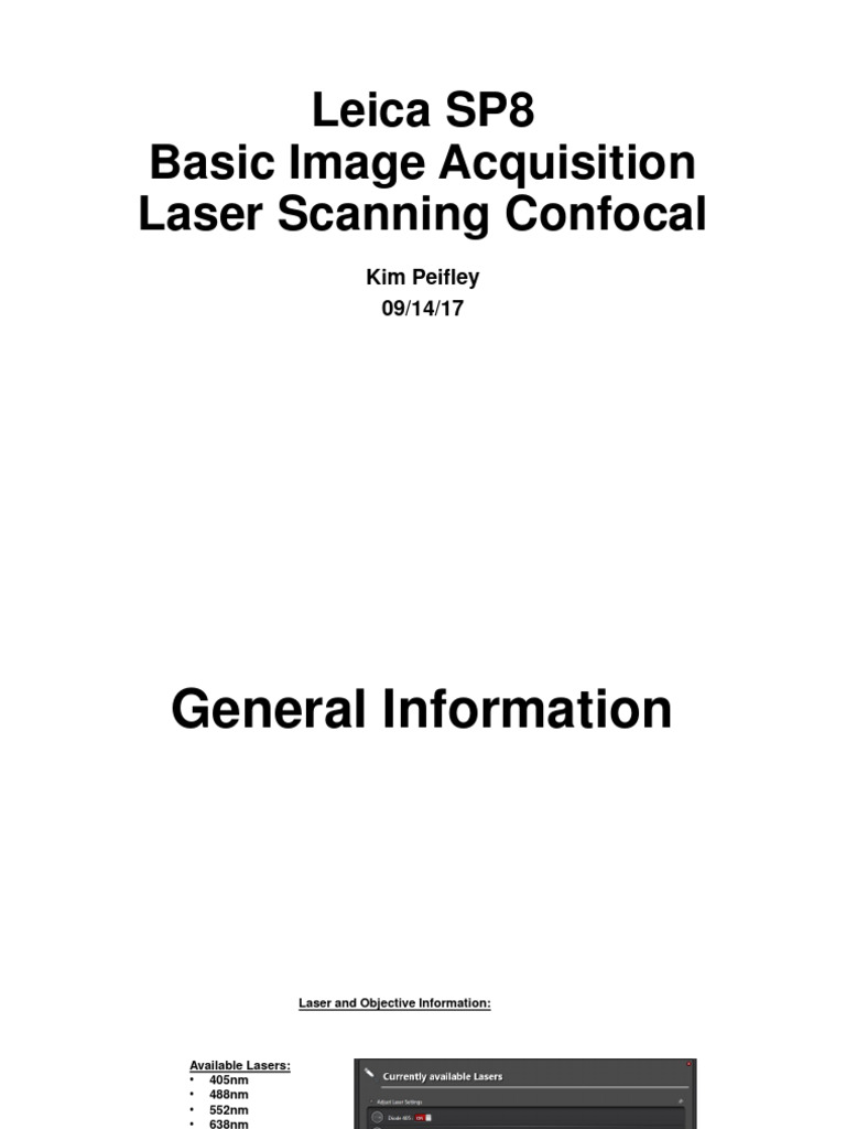 Leica SP8 Basic Image Acquisition 091417 | PDF | Computer File | Microscope