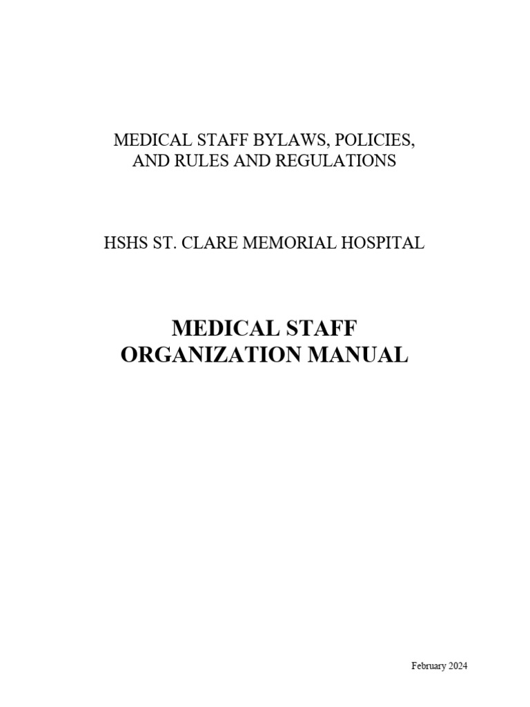 Medical Staff Organizational Manual SCOF | PDF | Surgery | Medicine