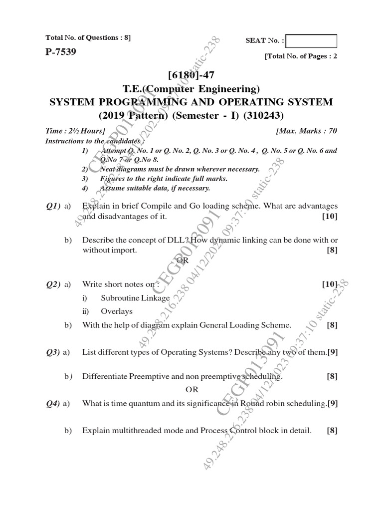 Nov Dec 2023 | PDF | Scheduling (Computing) | Computer Engineering Nov Dec 2023 | PDF | Scheduling (Computing) | Computer Engineering