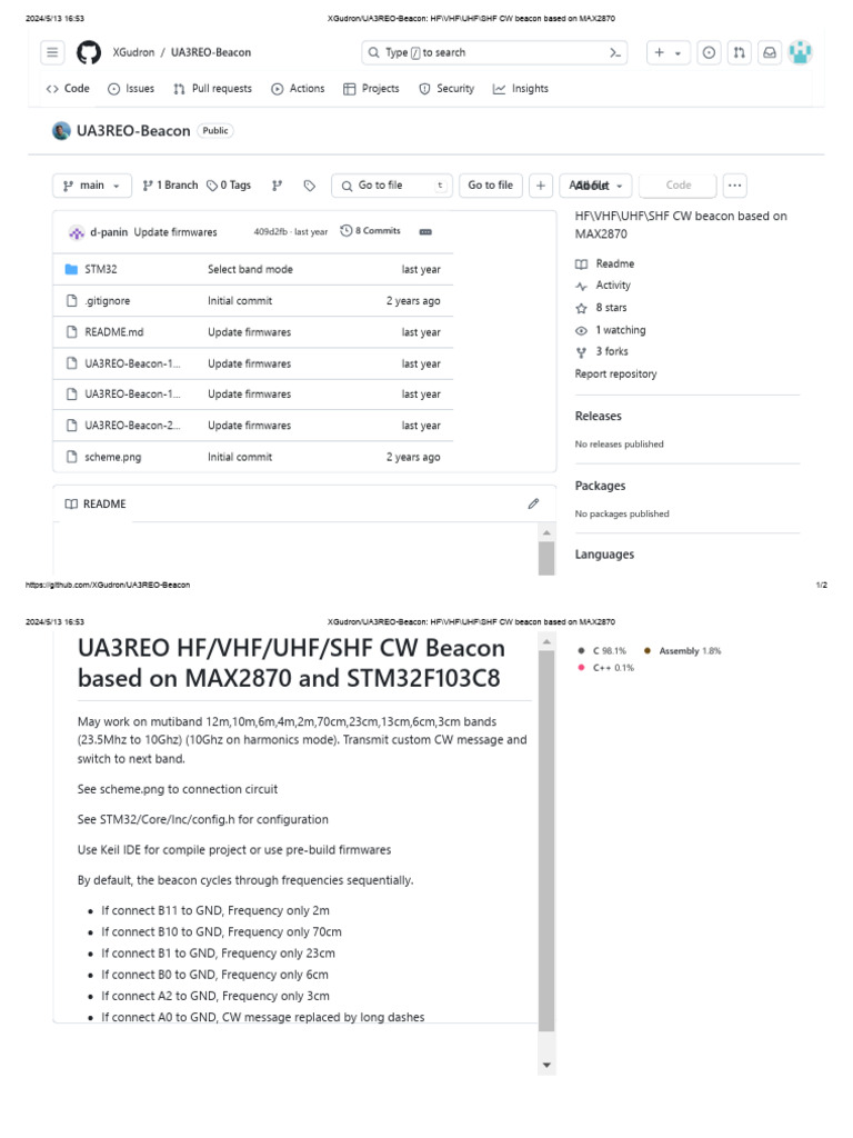 XGudron - UA3REO-Beacon - HF - VHF - UHF - SHF CW Beacon Based On MAX2870 | PDF | Ultra High ...