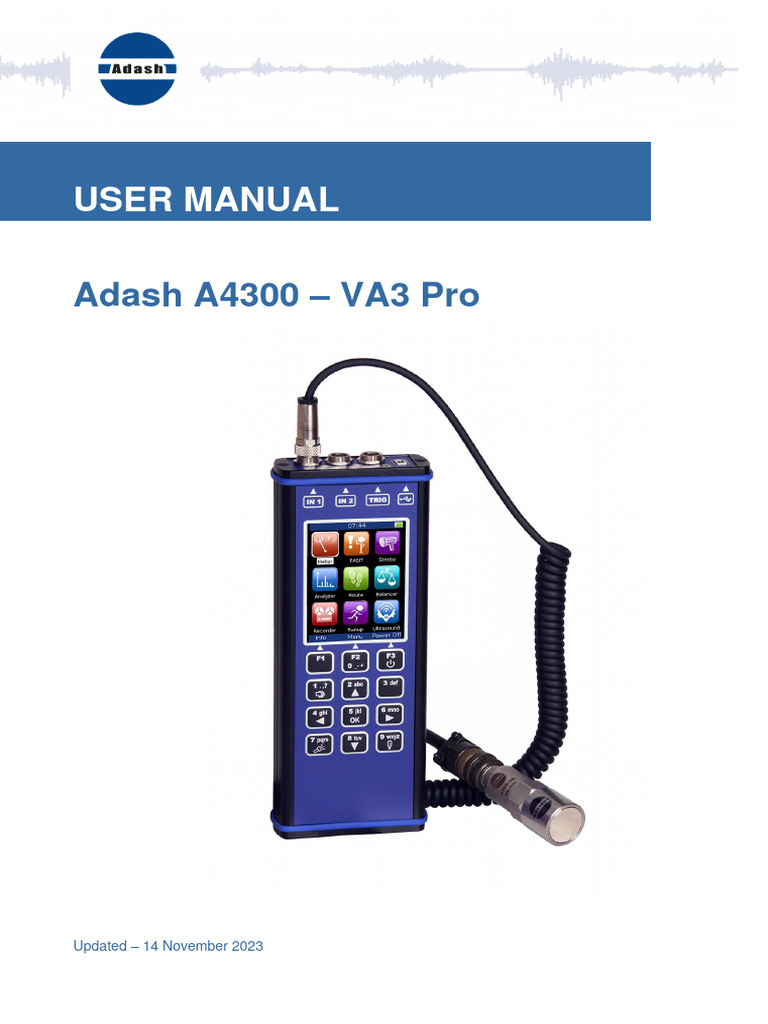 Adash A4300 VA3 Pro Manual | PDF | Battery Charger | Computer File