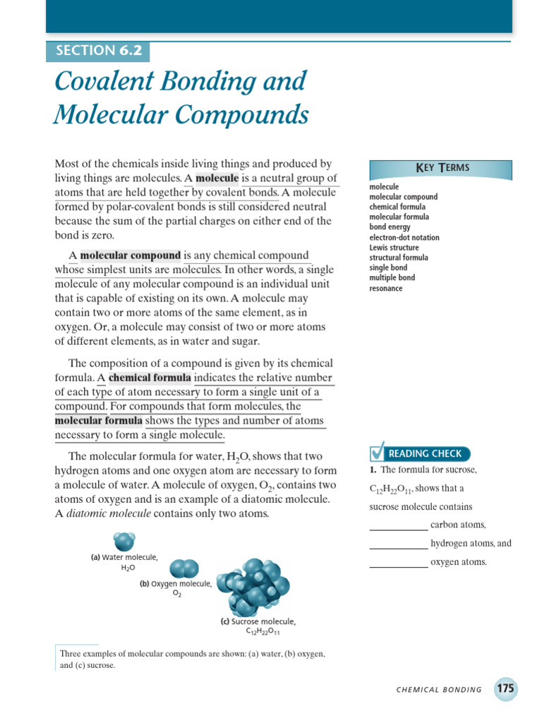 Interactive Reader - Covalent Bonding - Modern Chemistry Section 6.2 (1 ...