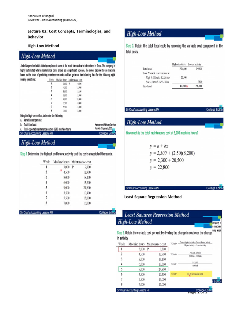 Cost Accounting Review Guide | PDF
