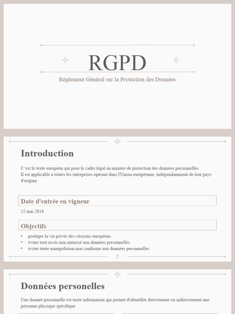 RGPD Power Point | PDF | Vie privée et informatique