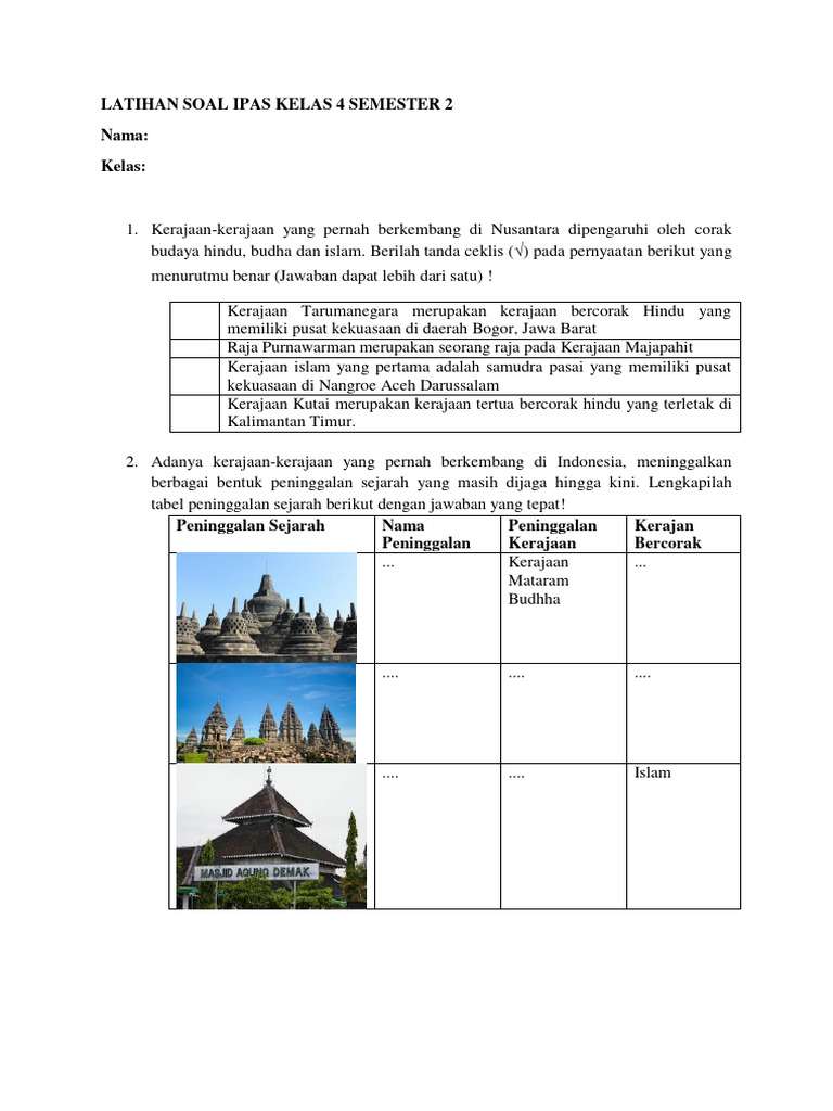 Latihan Soal Ipas Kelas 4 Semester 2 | PDF