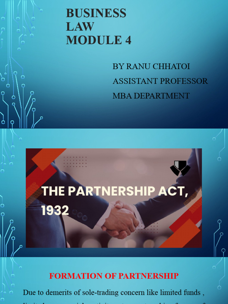 Module 4 (Business Law ) | PDF | Partnership | Law Of Agency