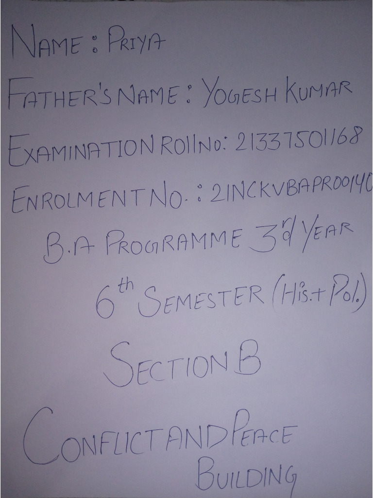 Priya 168 Sec Assignment 1 Ba Program 6th Semester Sec B | PDF