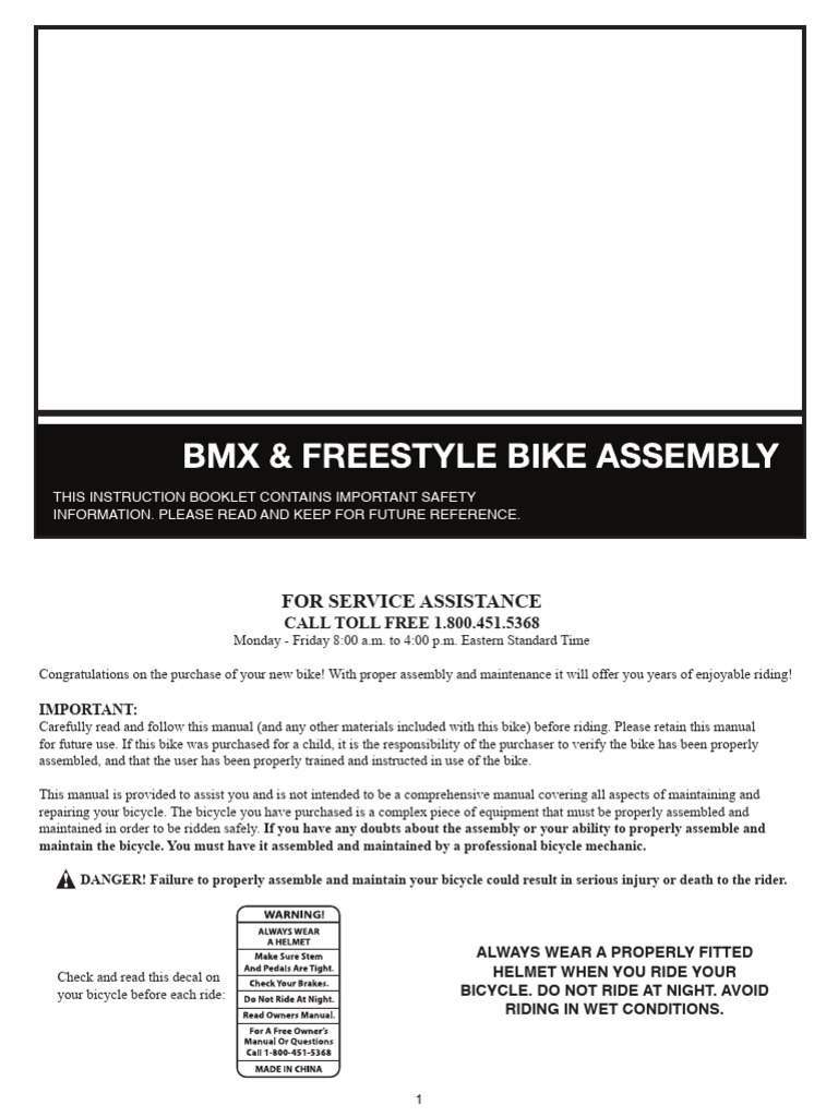 BMX Freestyle Manual 2021 | PDF | Nut (Hardware) | Screw