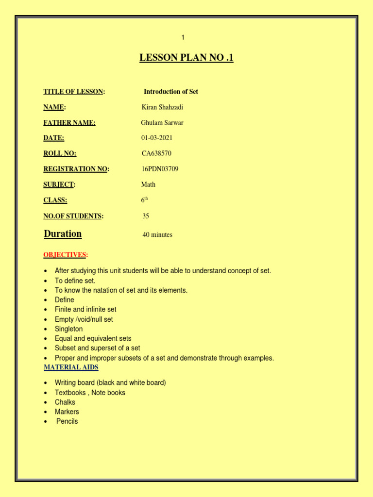 40 Lesson Plans Sample | PDF | Lesson Plan | English Language