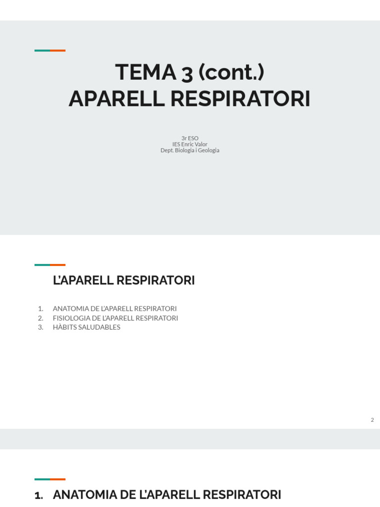 TEMA 3 (Cont.) APARELL RESPIRATORI | PDF