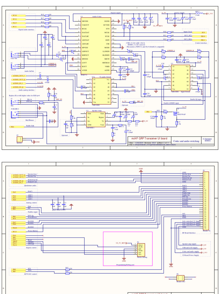 mcHF QRP Transceiver Schematic | PDF | Audio Electronics | Digital ...
