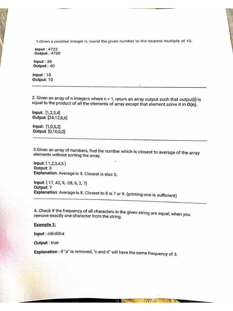 Zoho Programming Round 1 Batch 2 QP | PDF