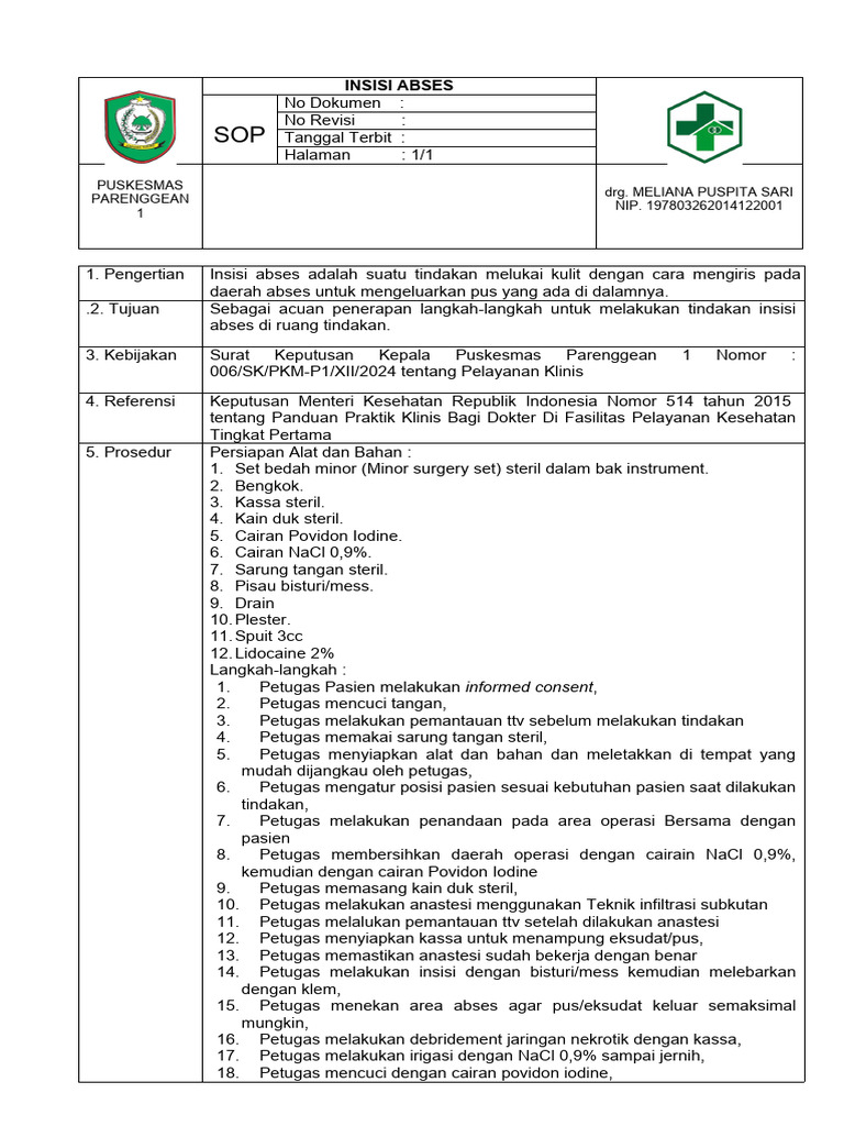 Sop Insisi Abses | PDF