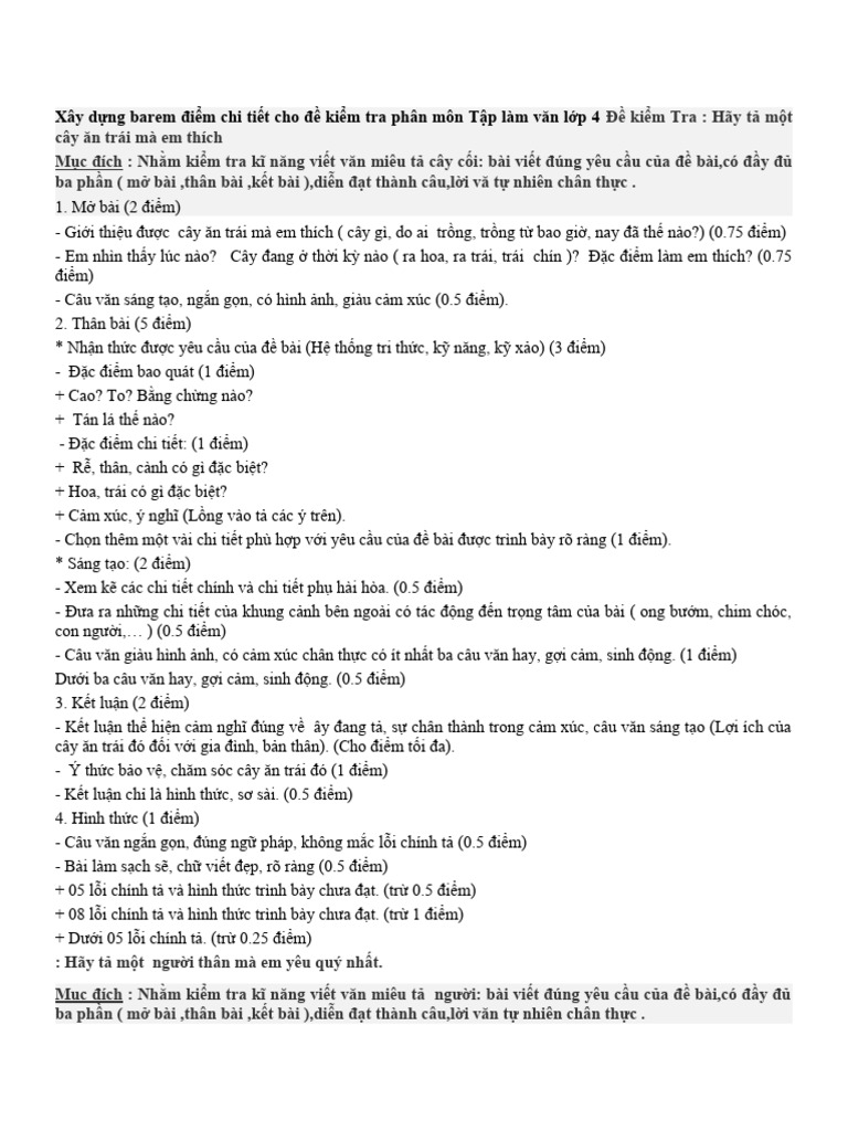 Barem điểm TLV | PDF