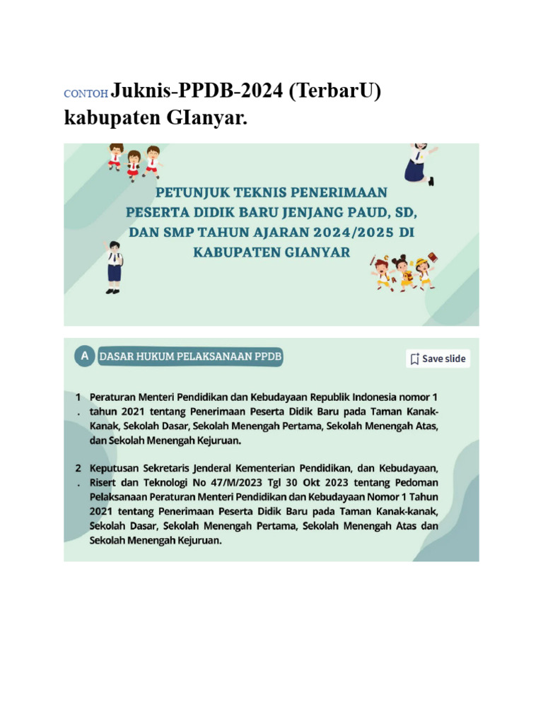 CONTOH Juknis PPDB-2024-2025 | PDF