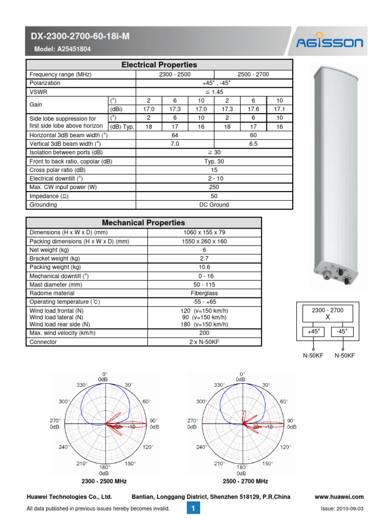 DX-2300-2700 Antenna Specifications | PDF | Antenna (Radio ...