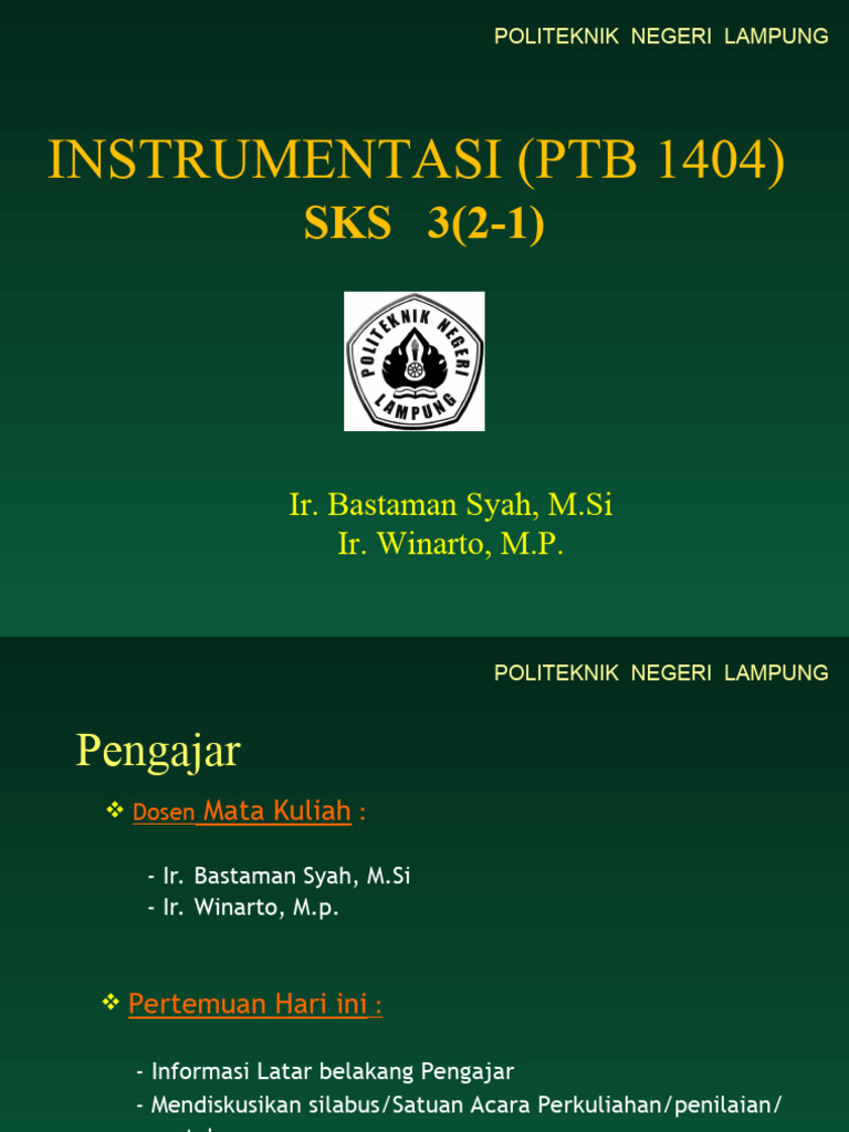 Minggu I (Konsep Dasar Instrumentasi) Ok | PDF | Teknologi & Rekayasa