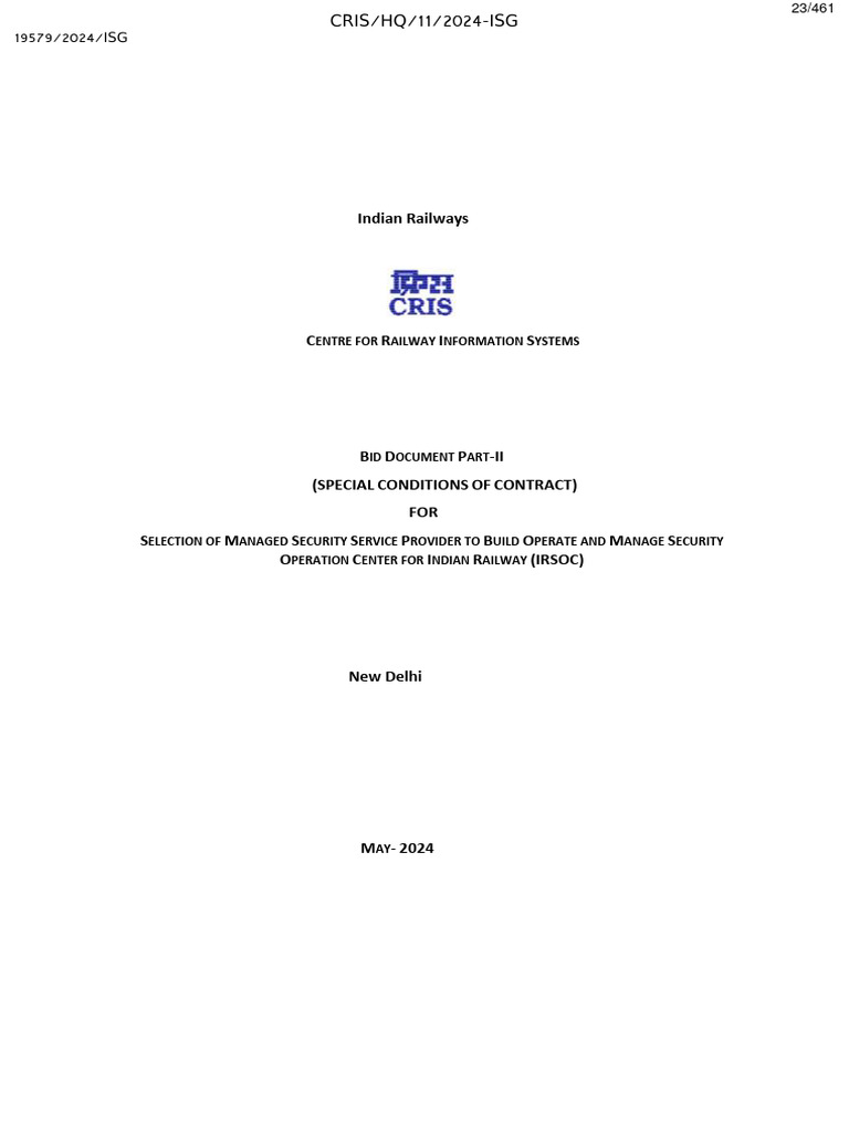 IRSOC Managed Security Service RFP | PDF | Computer Security | Security