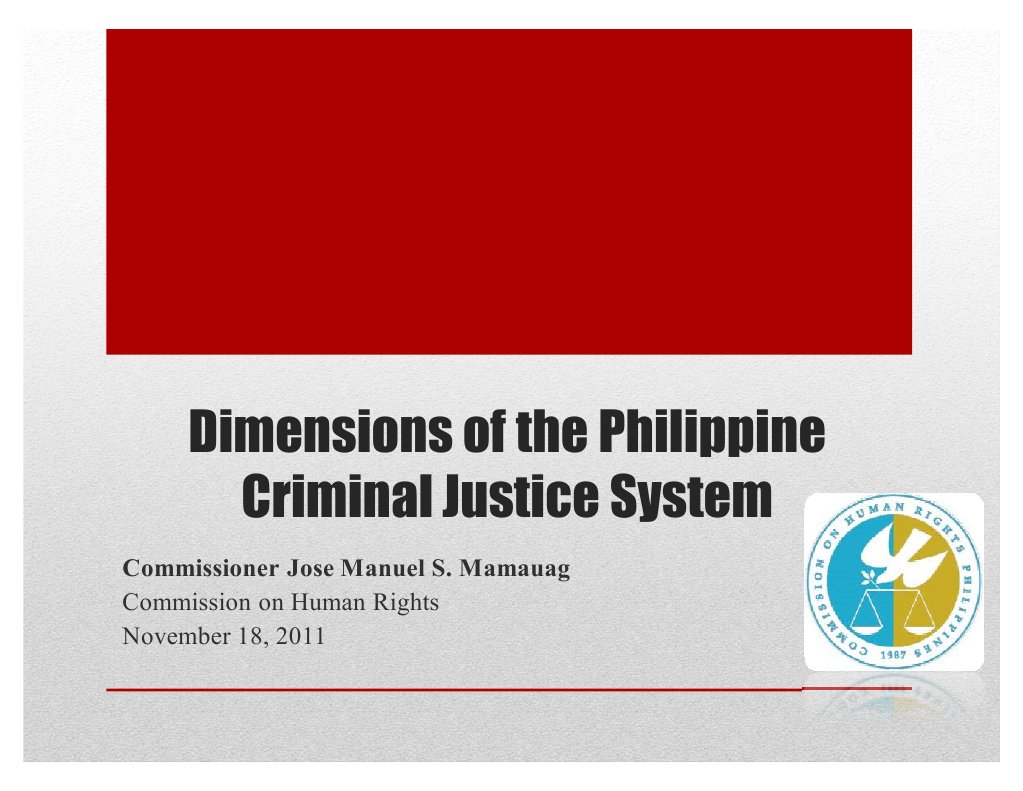 Dimensions of The Philippine Criminal Justice System | PDF