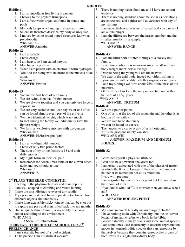 Riddles - 1a-1 | PDF | Reproduction | Waves