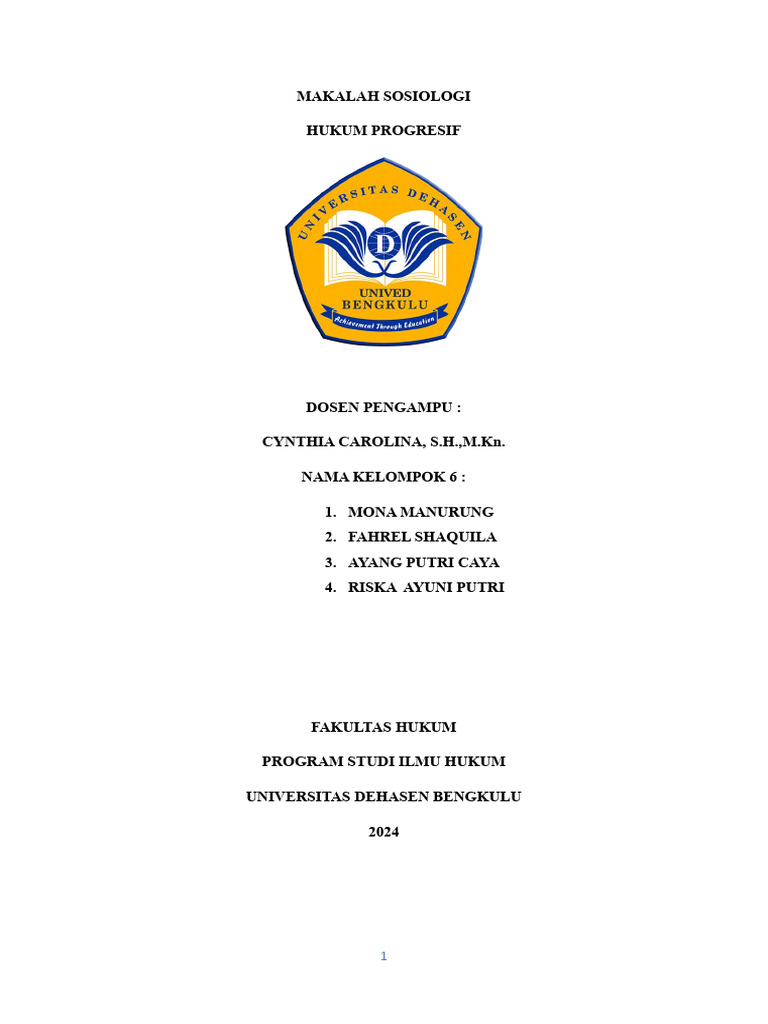 Hukum Progresif: Konsep dan Implementasi | PDF