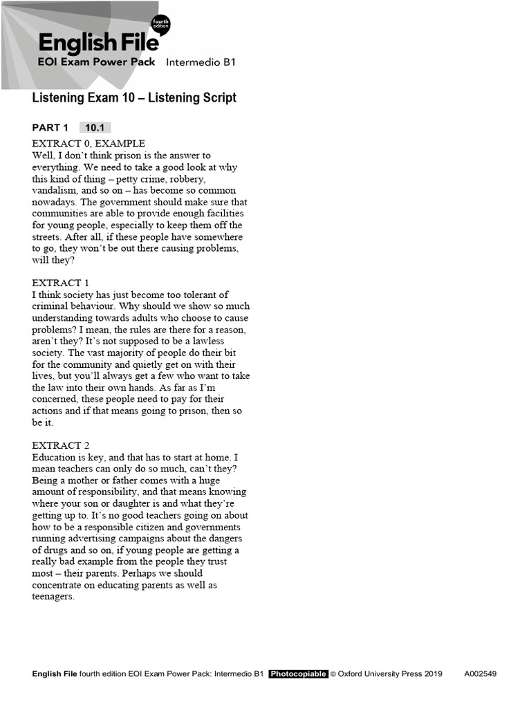 B1 Listening 10 Script | PDF