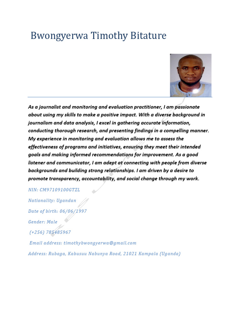 Tim Cv Untf 2024 Final.3.0 | PDF | News | Uganda