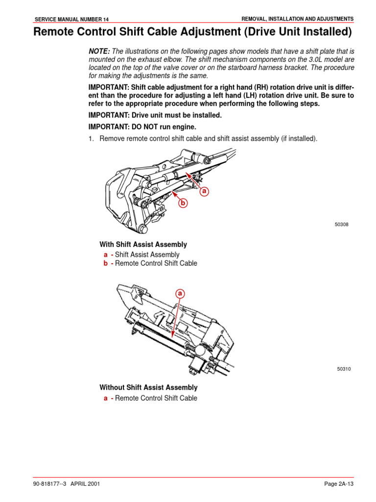 Shift Cable Adjustment Guide for Drive Units | PDF | Home & Garden ...