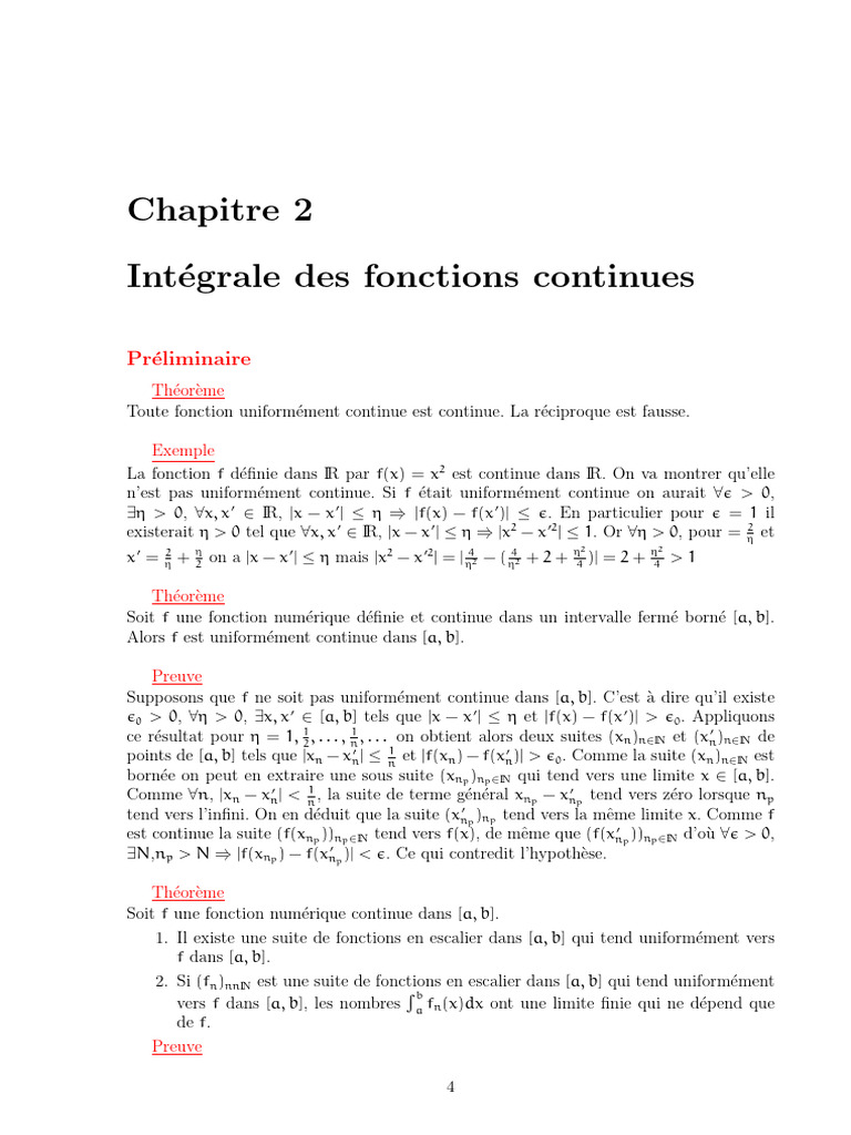 Intégrale des fonctions continues | PDF | Analyse réelle | Objets ...