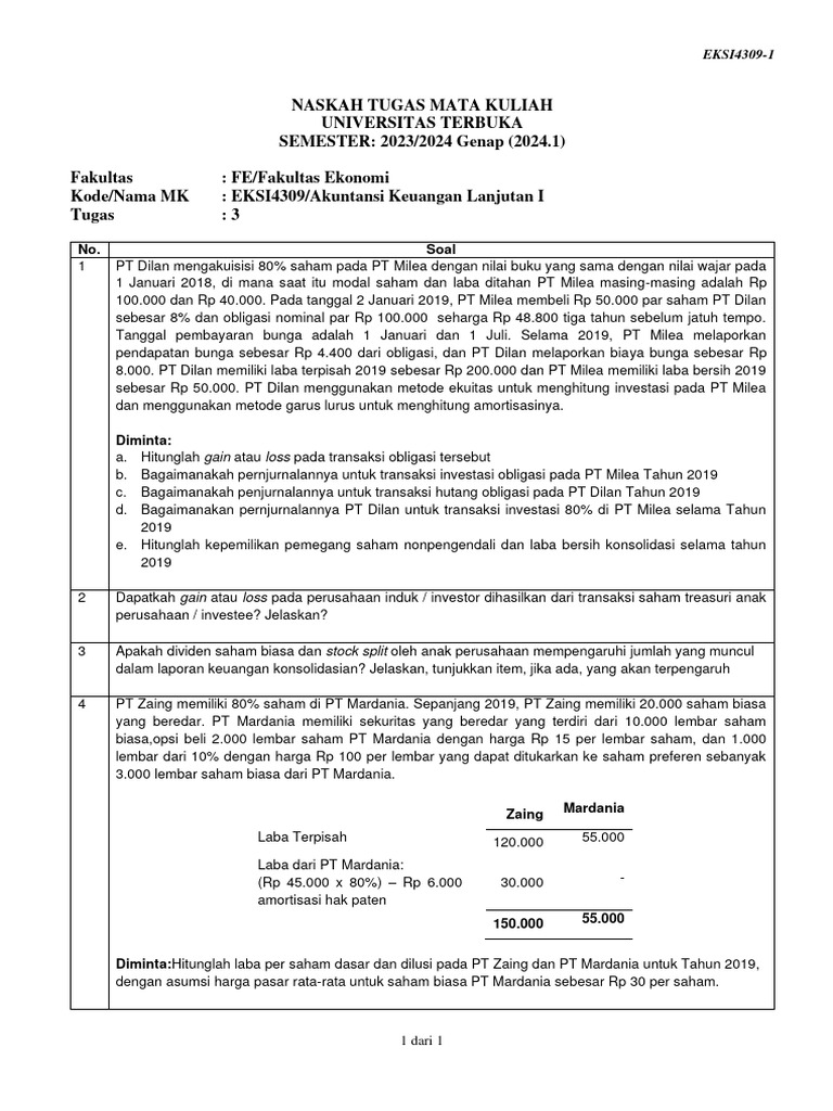 Soal Eksi4309 Tmk3 1 | PDF