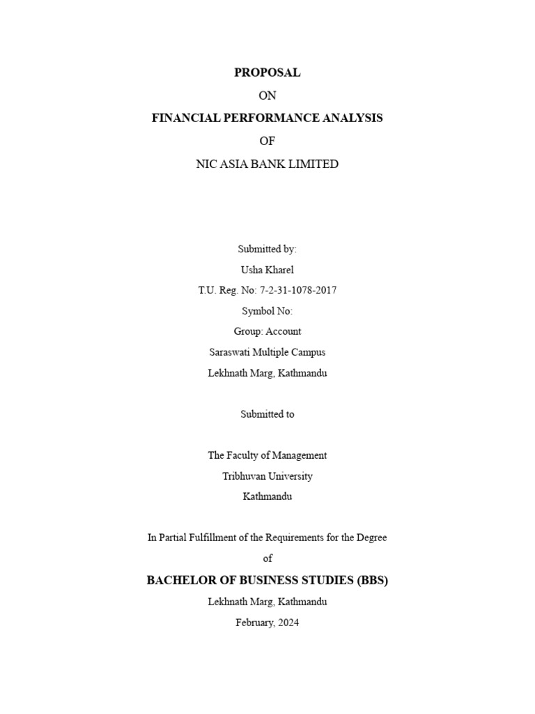 PROPOSAL Front Page | PDF