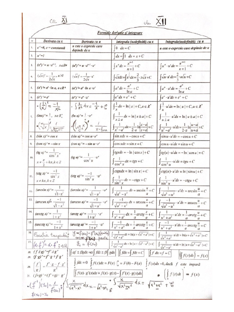 Derivate Si Integrale | PDF