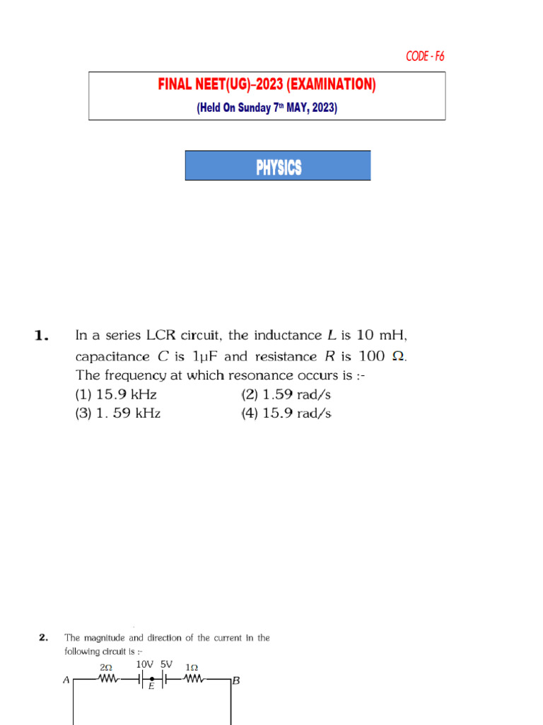 2023 - Pyq - Neet | PDF