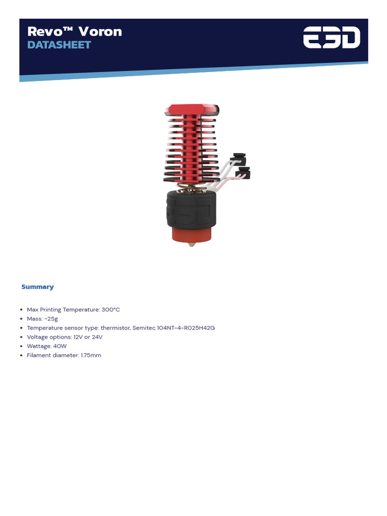 Revo Voron Datasheet E3D Help Centre | PDF | Technology & Engineering