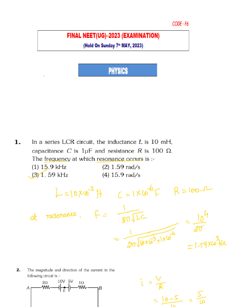 2023 - PYQ - NEET | PDF