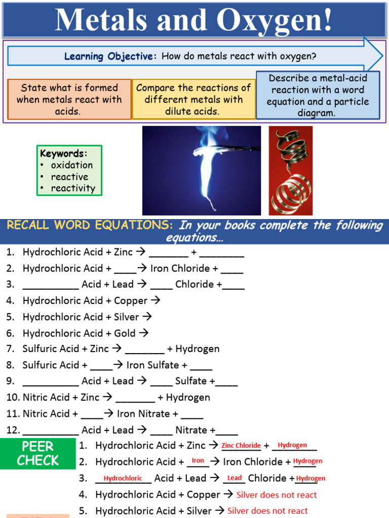 3.2-Metals and Oxygen | PDF | Chemical Reactions | Magnesium