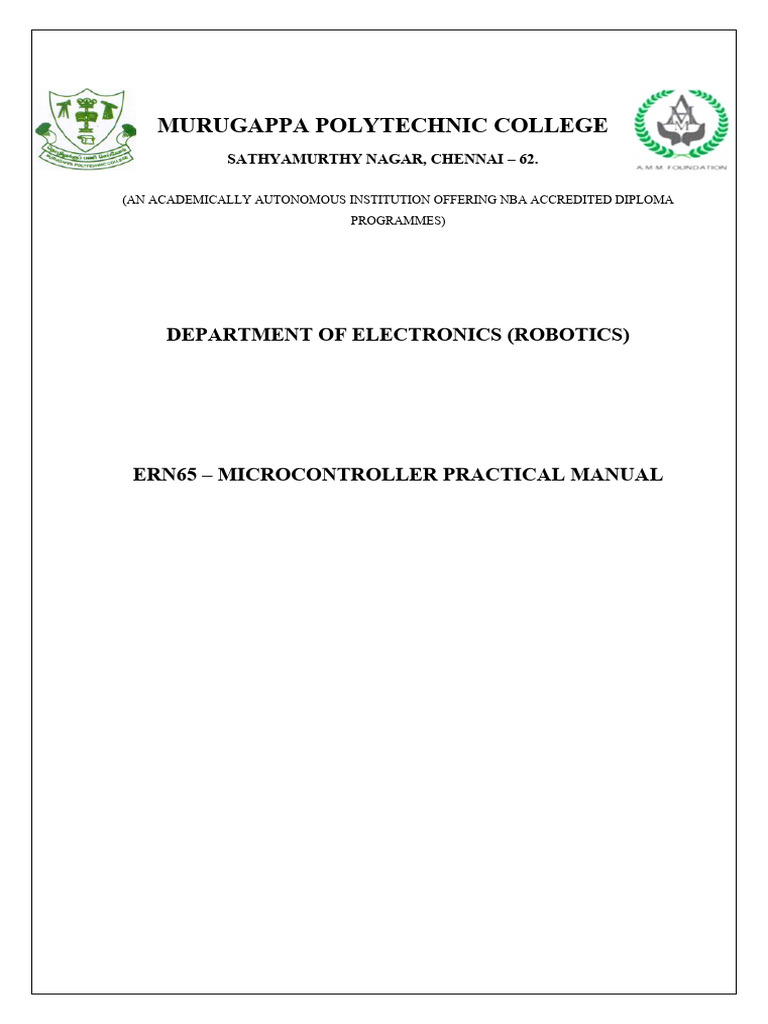 ERN65 Microcontroller Lab Manual | PDF | Binary Coded Decimal ... ERN65 Microcontroller Lab Manual | PDF | Binary Coded Decimal ...